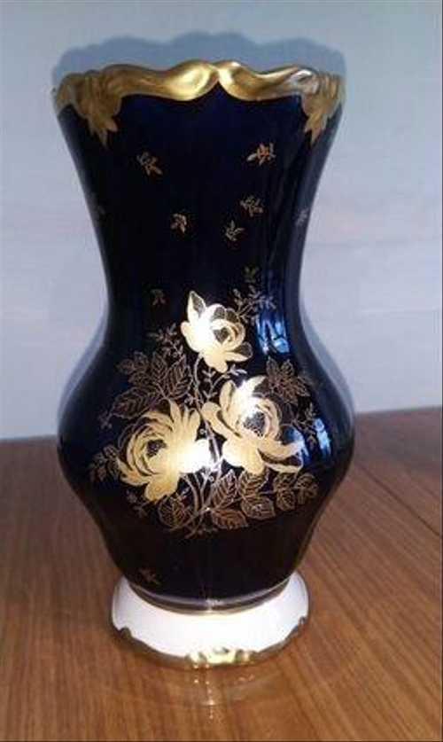 Фарфоровая кобальтовая ваза гдр