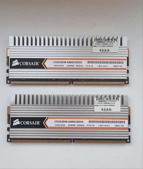 Память DDR2 PC2-6400 2x2Гб