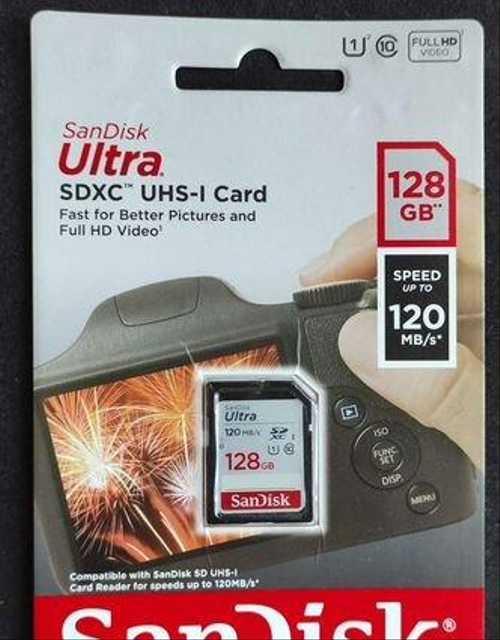 Карта памяти SanDisk Ultra 128GB sdxc