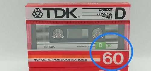 Новая аудиокассета TDK D90/D60