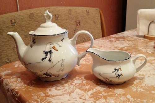 Заварочный чайник и молочник Thun Гуси Чехия