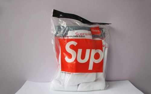 Носки Supreme Hanes Crew Socks White
