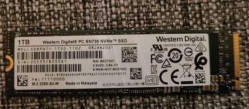Жёсткий диск SSD m2 nvme 1tb Western digital SN730