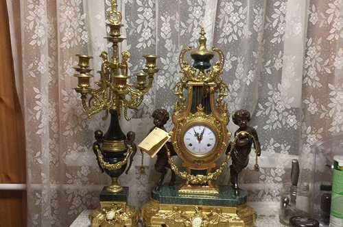 Часы каминные Farbel imperial и 1 канделябр