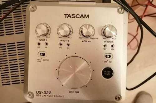 Tascam US-322 аудиоинтерфейс звуковая карта на зап