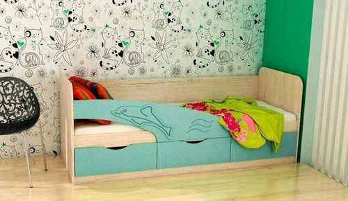 Кровать детская Интер 1.6 м. Цвет Салат
