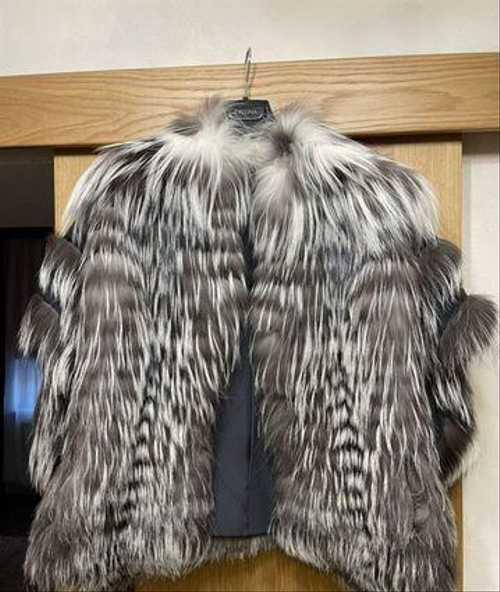 Полушубок из чернобурой лисы, рукав короткий, хоро