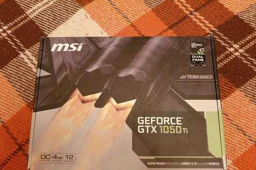 Коробка от MSI GeForce GTX 1050 ti 4 gb