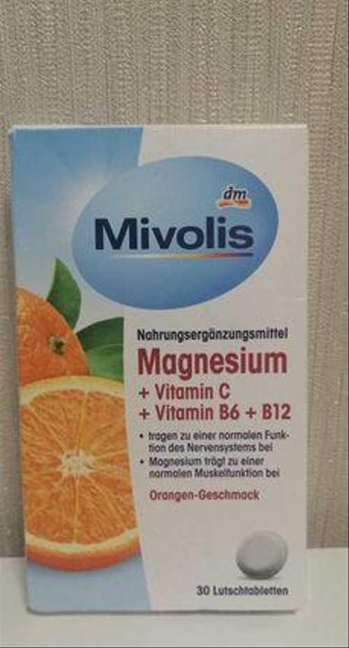 Витамины из Германии Mivolis Magnesium+C+B6+B12