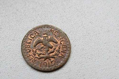 Монета Мексика 20 сентаво 1915 pueblo