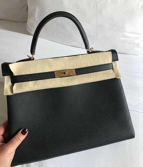 Сумка hermes Kelly 32 black noir