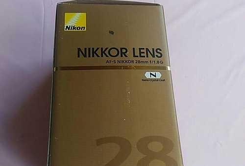 Обьектив Nikkor lens af-s 28mm f1.8g