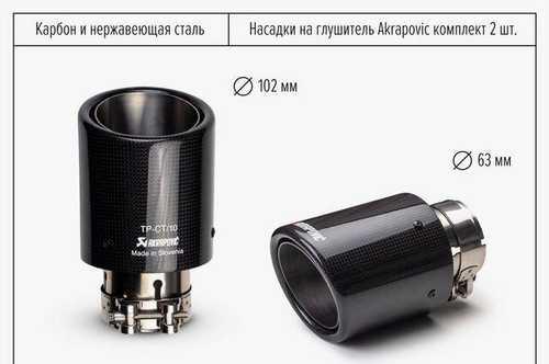 Карбоновые насадки на глушитель Akrapovic Style 63