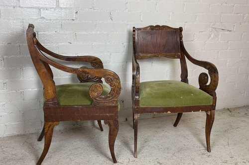 Антикварные русский кресла, 19 век. Ампир