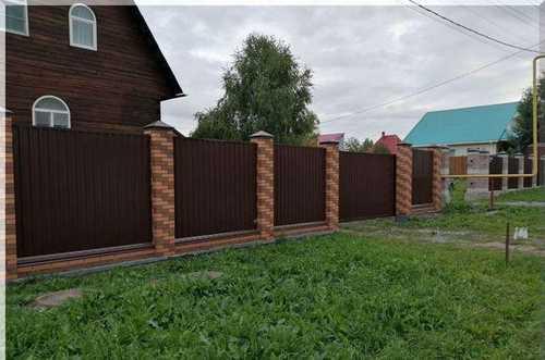 Откатные ворота с калиткой