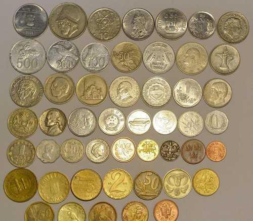 50 иностранных монет без повторов