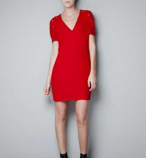 Элегантное красное платье Zara (новое)