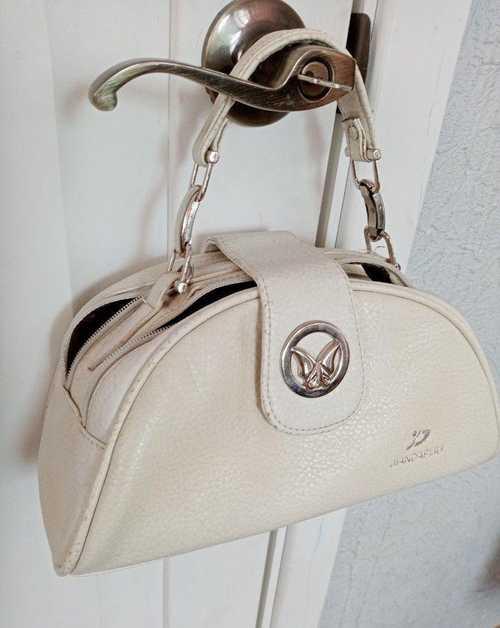 Сумка кожаная белая