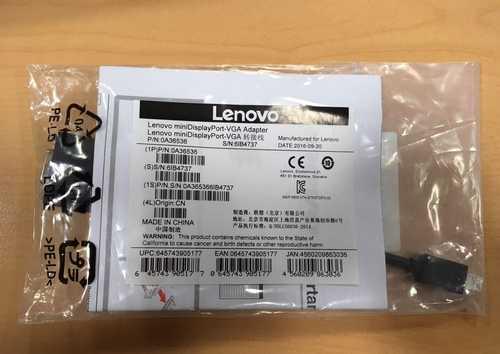 Переходник Lenovo mini-DisplayPort to VGA 1920 x 1