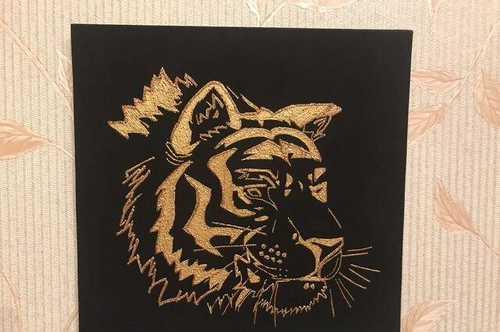 Картина «тигр» в точечной технике