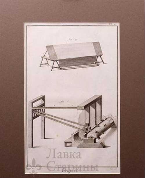 Старинная гравюра «Производство ткани» - 4