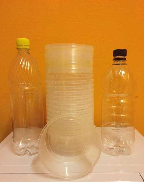 Пластиковые бутылки и контейнеры б/у