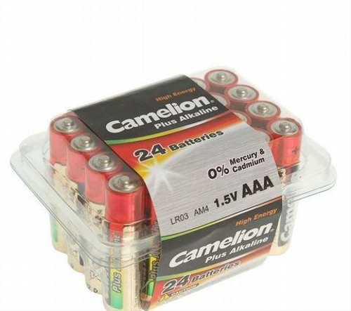 Батарейка алкалиновая Camelion Plus Alkaline, AAA, LR03-24BOX (LR03-PB24), 1.5В, набор 24 шт. 274985