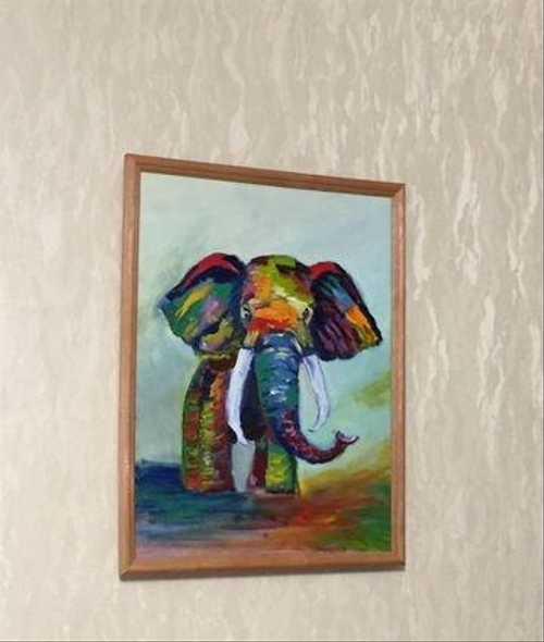Картина маслом «Слон»