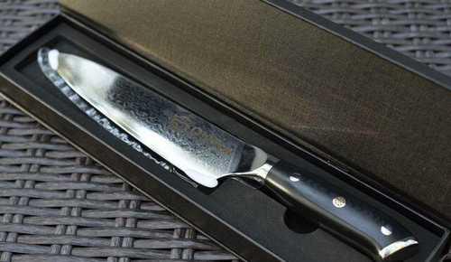 Кухонный нож Шеф дамасская сталь 67 слоёв