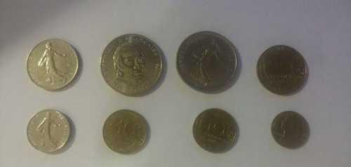 Монеты Франции 1967 - 1997 г.г
