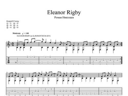 Eleanor Rigby (ноты+табы pdf, gpx)