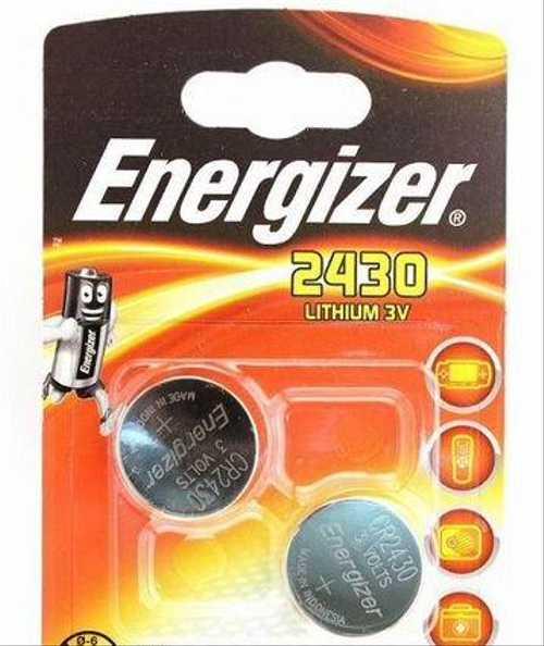 Батарейка литиевая Energizer CR2430 (3V) 2 штуки