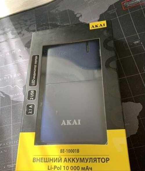Внешний аккумулятор akai be-10001b powerbank