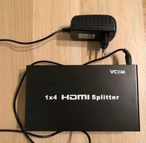 Разветвитель hdmi splitter 1x4 vcom