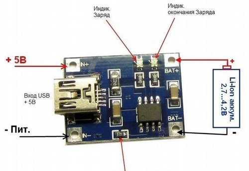 Контроллер модуль заряда Li-ion TP4056