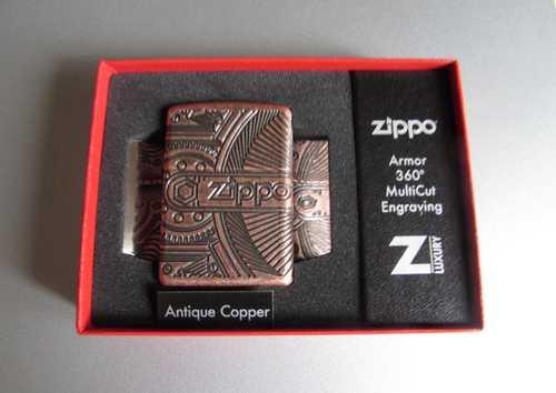 Zippo Steampunk Gears Antique Copper, новая