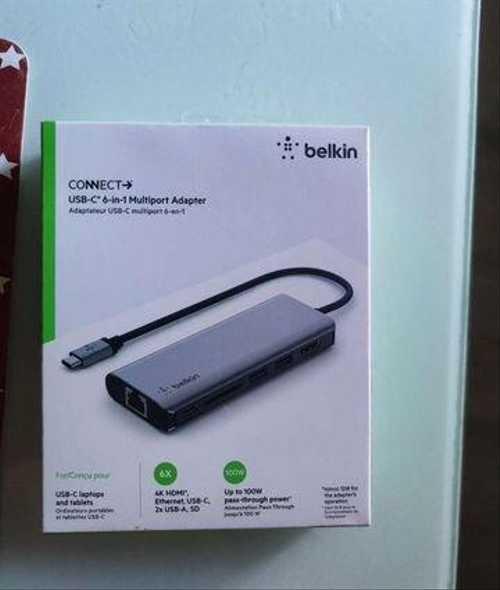 Мультипорт Переходник Belkin Connect USB-C 6-in-1
