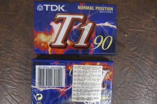 Аудиокассета TDK, T-1, 90 мин, новая