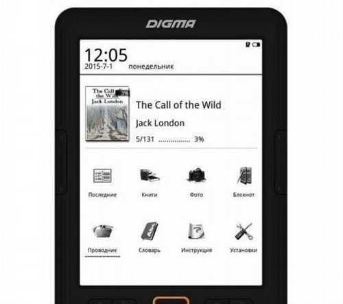 Эл.книга Digma E631 4Гб E-ink HD черн