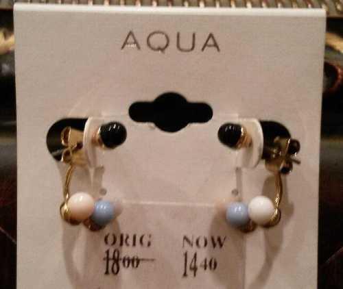 Серьги новые Aqua, США