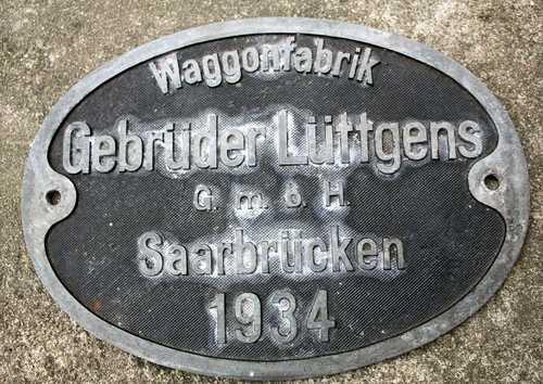 Табличка с паровоза или вагона. 1934. Германия