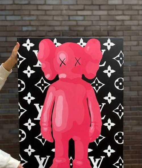 Kaws bear brick картина 60x80 акрил