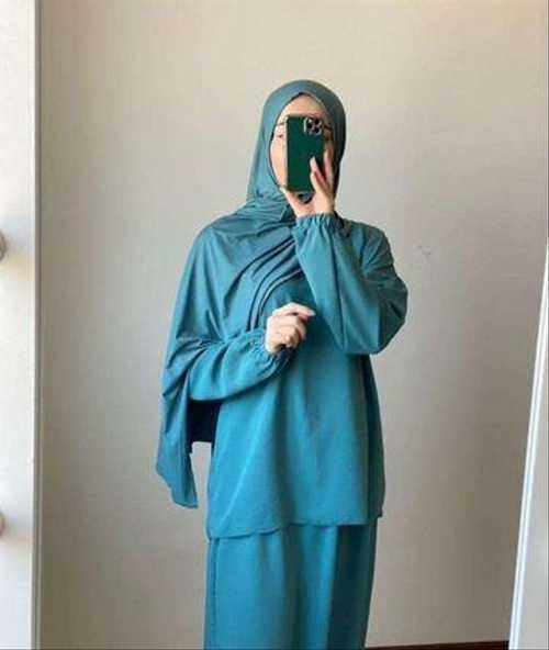 Новая мусульманская одежда блузка и юбка на лето