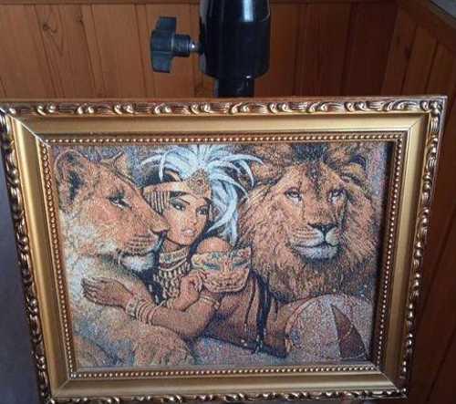Картина гобелен"Тигр и Клеопатра"