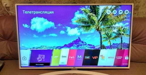 Белый телевизор LG 43UK6390 4K SmartTV WI-FI