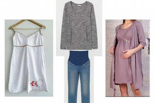 Одежда для беременных (халат, сорочка, джинсы, топ