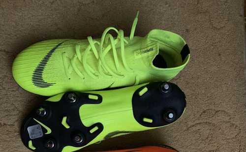 Бутсы Nike mercurial салатовые