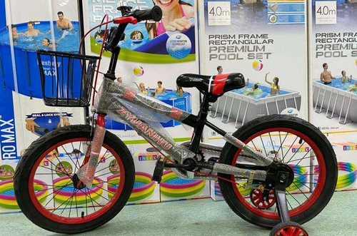 Велосипед детский для мальчиков новый с корзиной