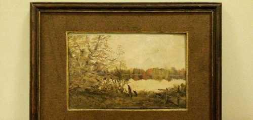 Картина Х. Жерецова, картон, масло (32.5х15.5 см)