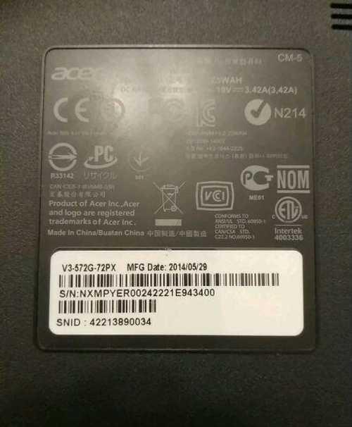 Разборка Acer V3-572G-72PX